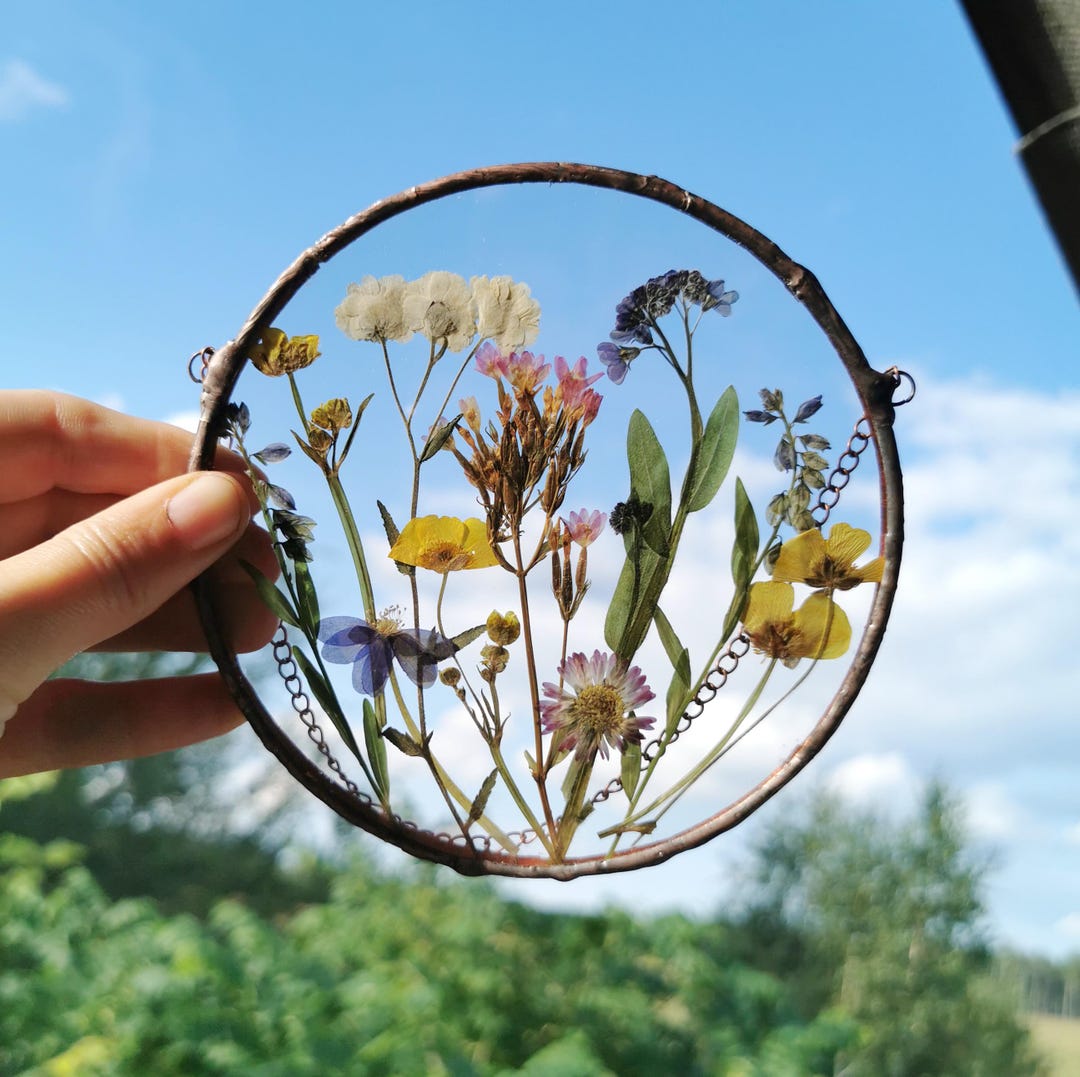 Wildflower Frame Pressed Plant Frame Floral Wall Decor Stain Glass ...