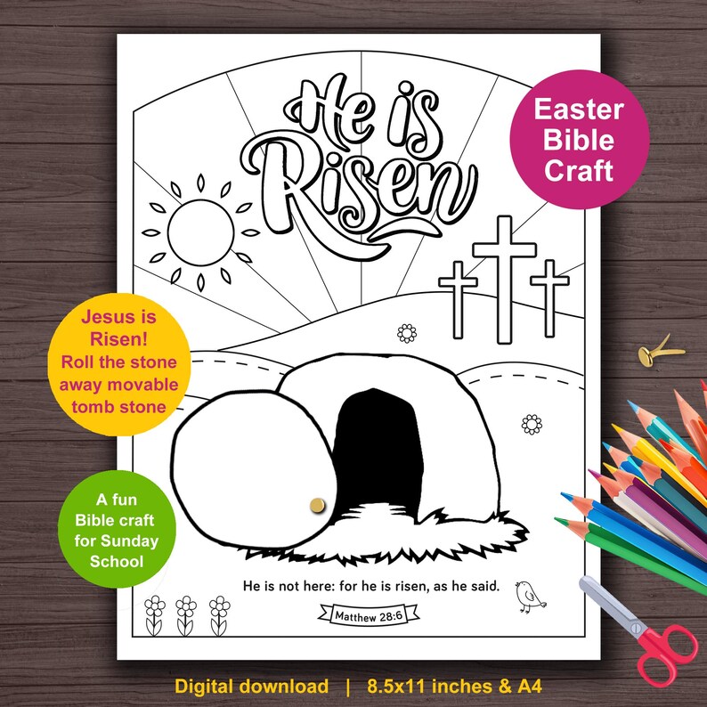 Easter Bible Craft for Kids. Easy Easter Activity Craft for Sunday ...