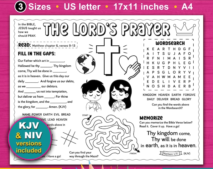 The Lord's Prayer Coloring Wheel IN SPANISH | Printable Bible Activity ...