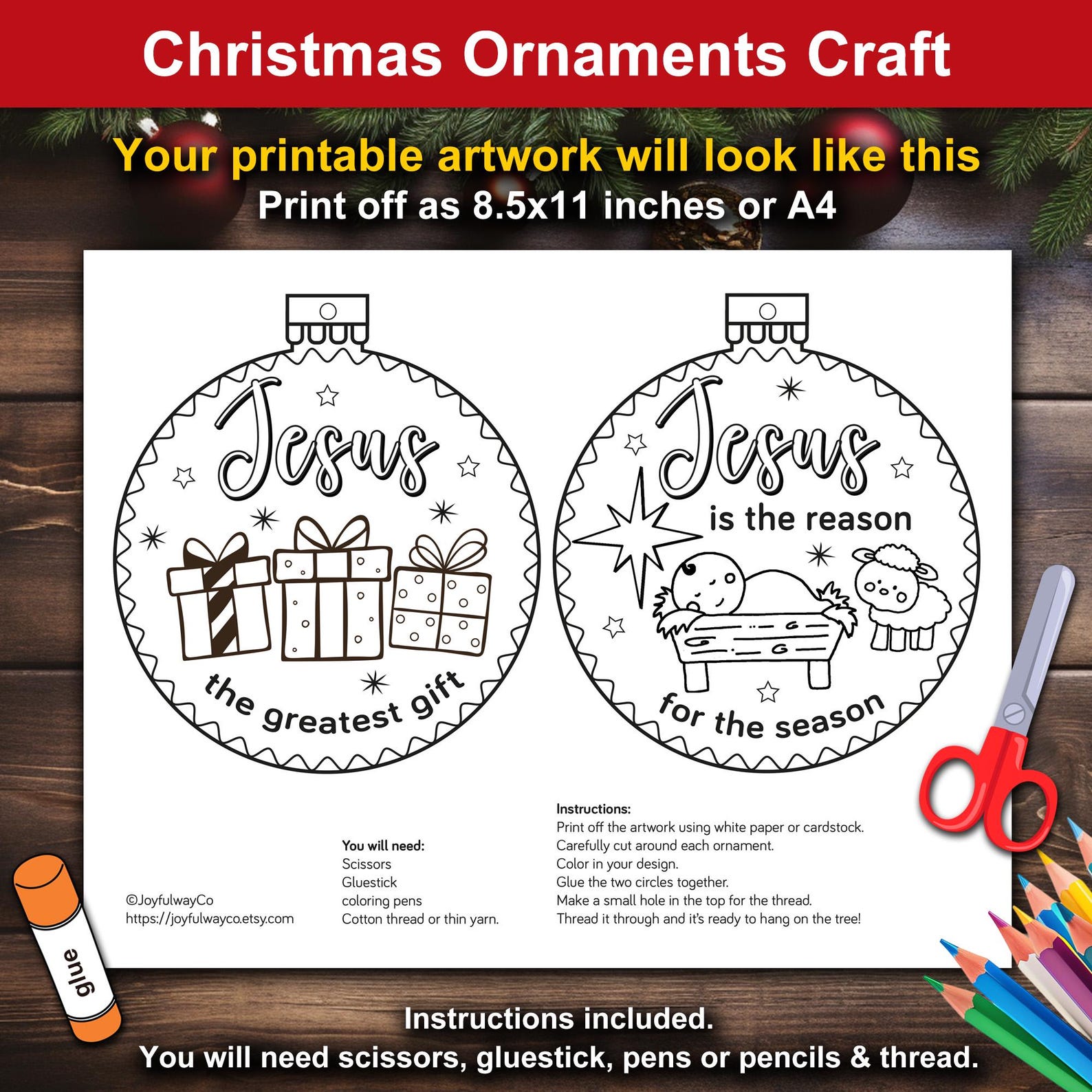 Christmas Nativity Craft for Kids. Christmas Ornament Printable ...