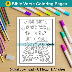 Bible Verse Coloring Pages for Kids: Christian Scripture Art (digital ...