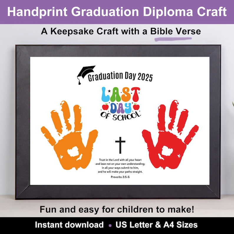 Handprint Graduation Diploma: Bible Verse Keepsake (digital Download ...