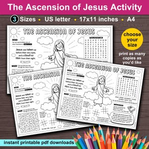 Ascension of Jesus Activity: Bible Coloring Page, Sunday School (PDF ...
