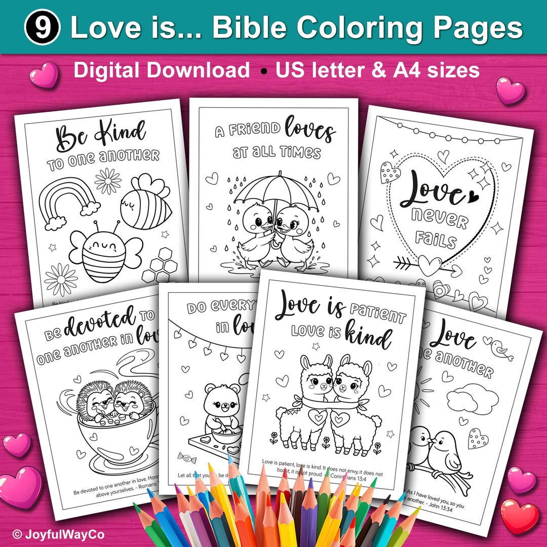 Bible Verse Coloring for Kids. Love Themed Christian Coloring for ...