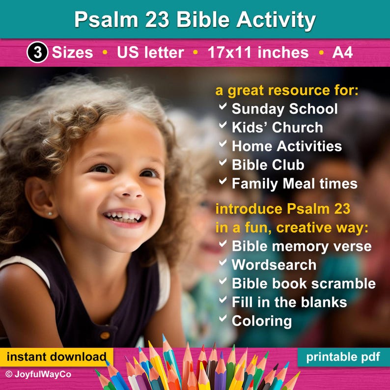Psalm 23 Activity Placemat for Kids. the Lord is My Shepherd Activity ...