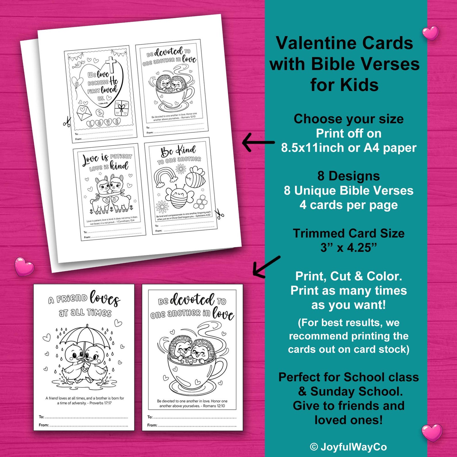 Valentine's Cards for Kids. Christian Valentine Cards With Bible Verses ...