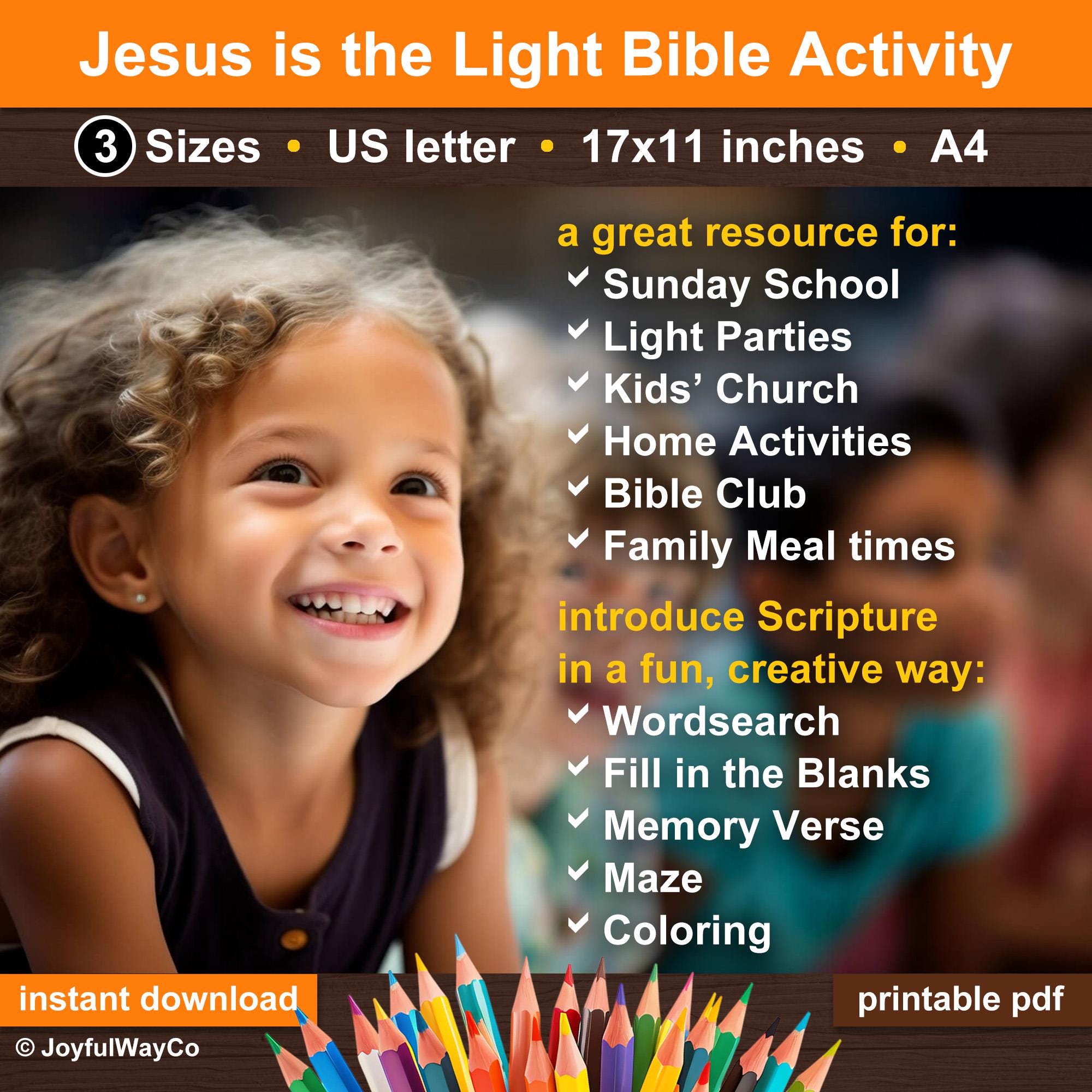 Jesus is the Light of the World VBS Bible Activity Printable. Christian ...