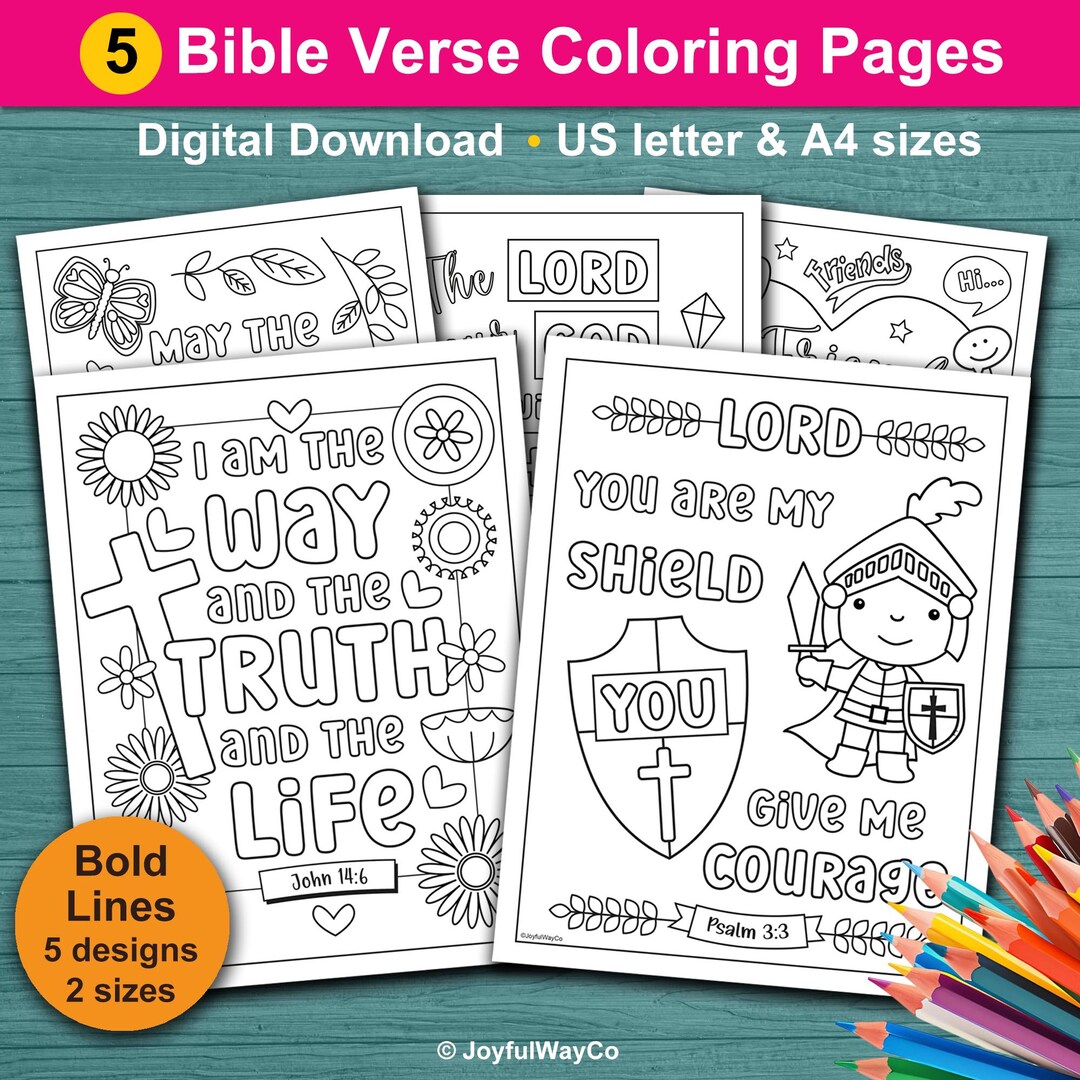 Bible Coloring Pages for Kids. Scripture Verses Coloring for Children ...
