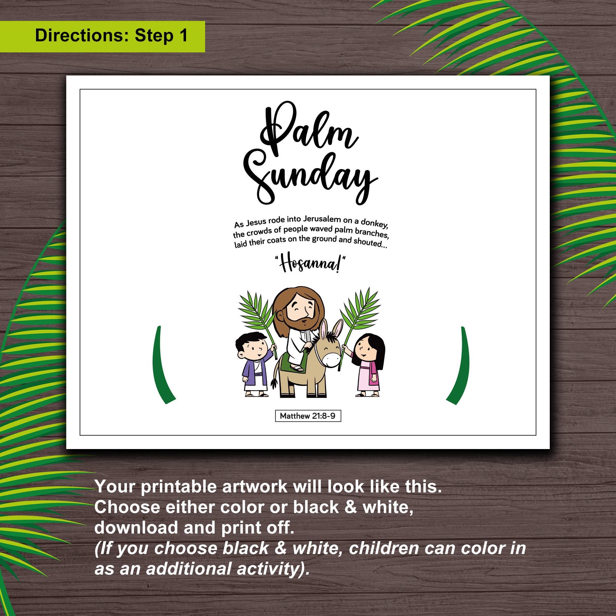 Palm Sunday Hand Print Bible Craft for Kids. Palm Sunday Bible Activity ...