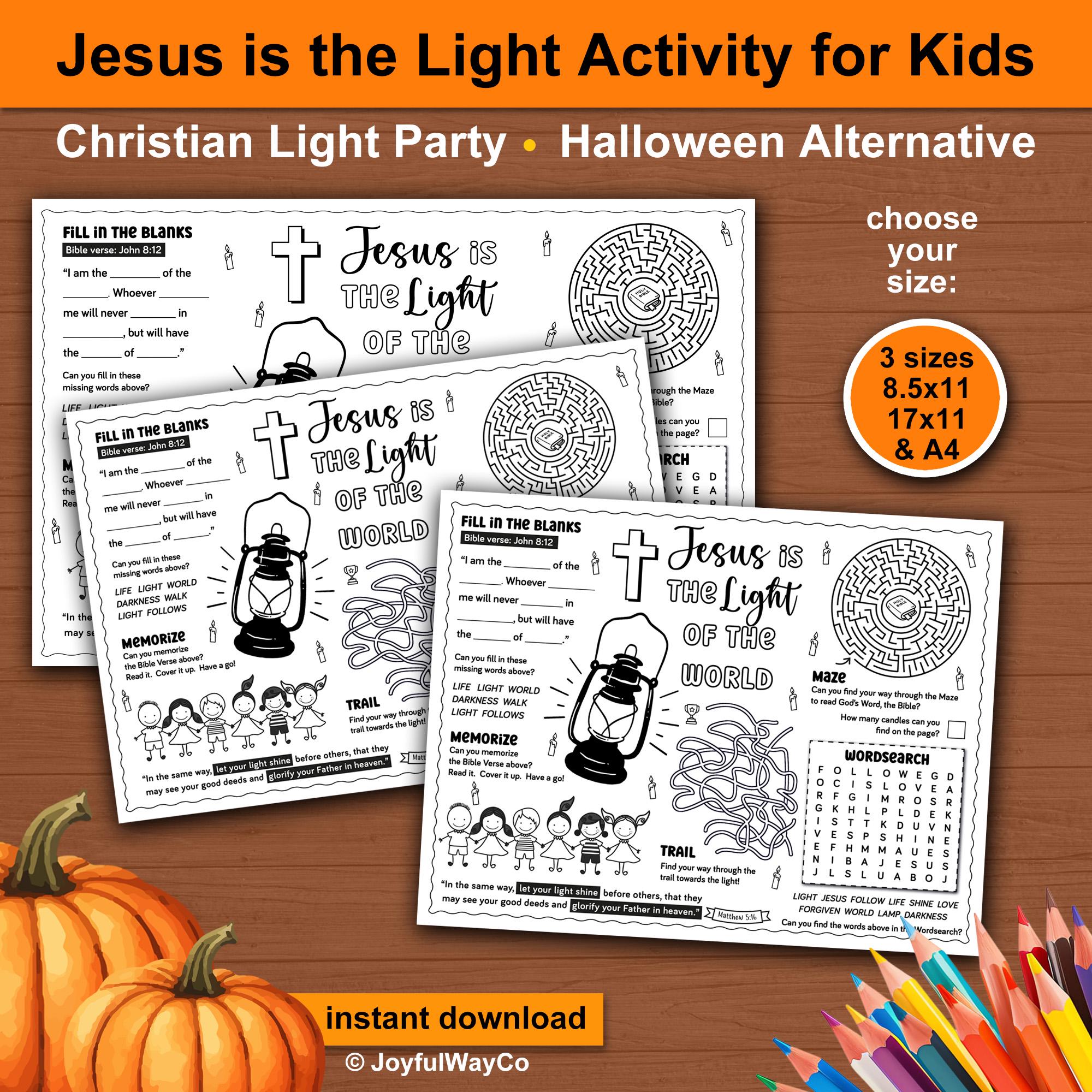 Jesus is the Light of the World VBS Bible Activity Printable. Christian ...