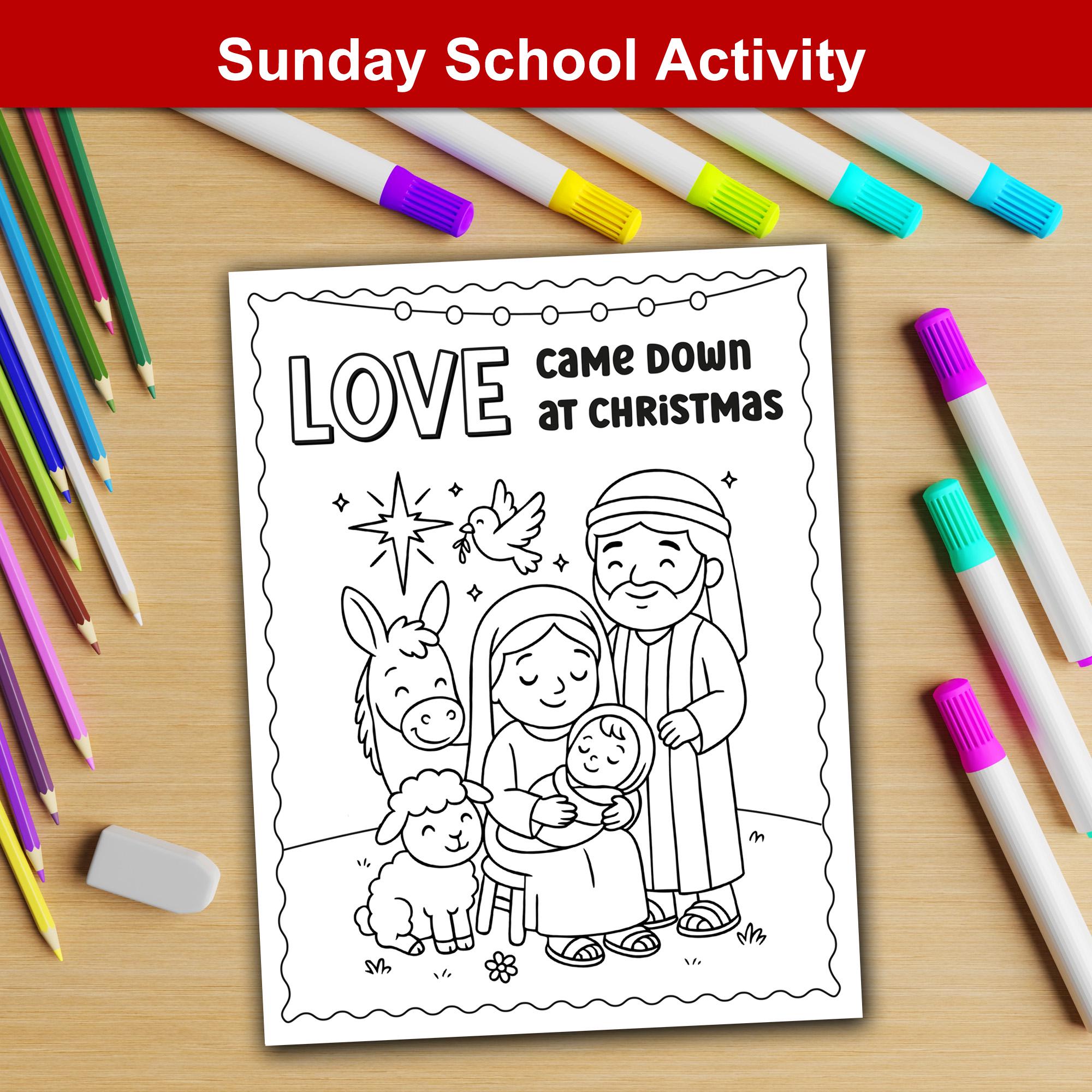 Christmas Nativity Coloring Pages for Kids. Advent Bible Coloring for ...