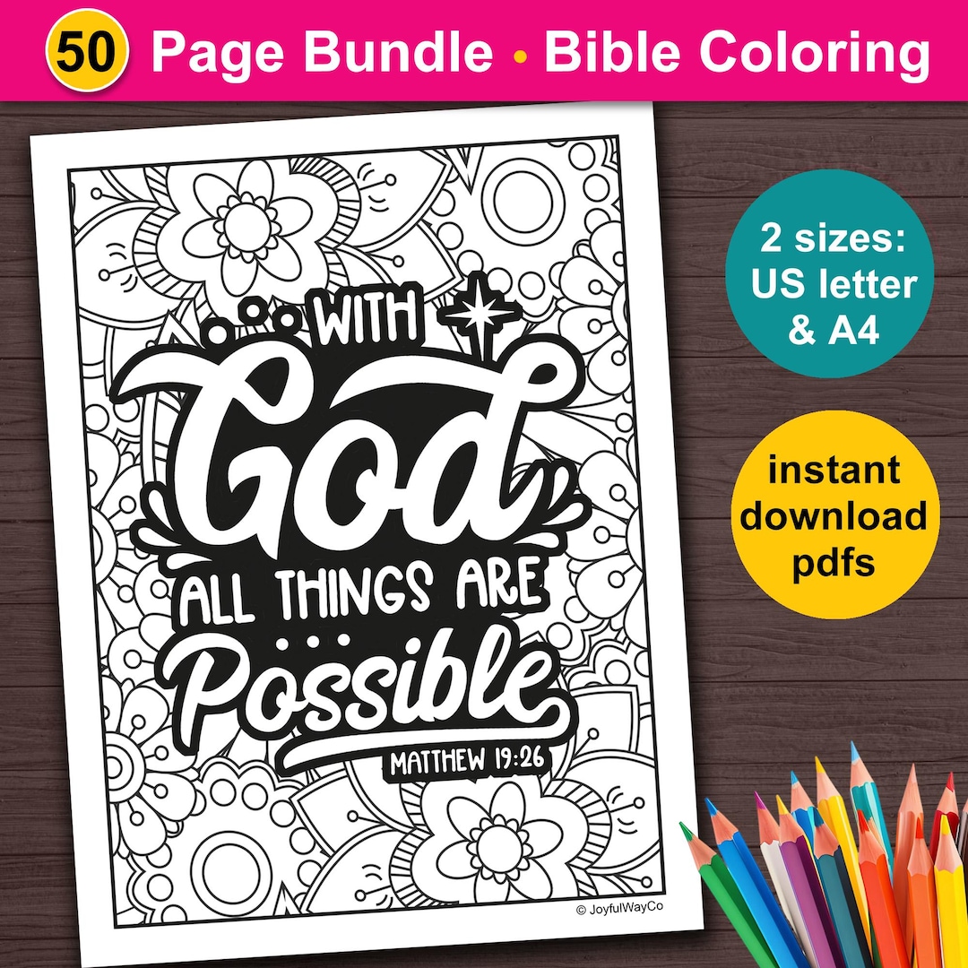 Bible Verse Coloring Pages for Adults. 50 Christian Coloring Pages for ...