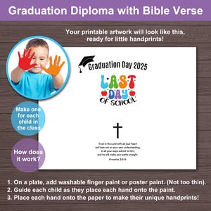 Handprint Graduation Diploma: Bible Verse Keepsake (digital Download ...