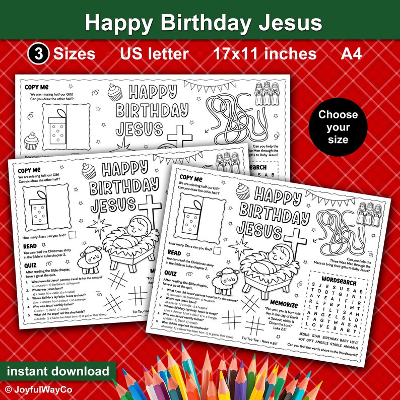Christmas Nativity Bible Activity for Kids. Christmas Christian ...