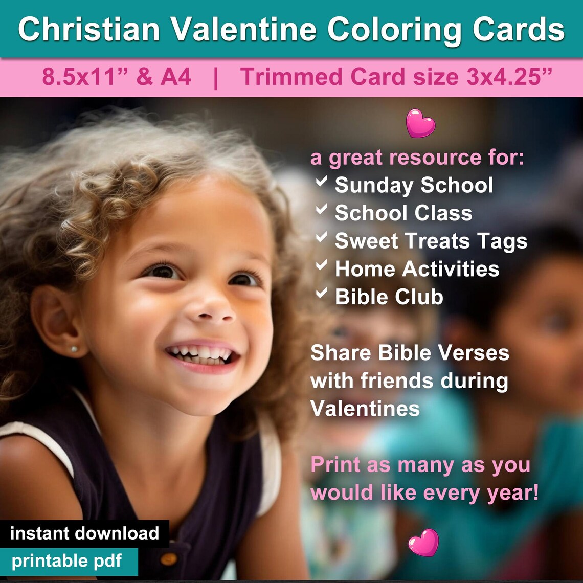 Valentine's Cards for Kids. Christian Valentine Cards With Bible Verses ...
