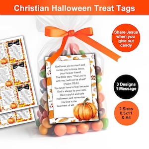 Christian Halloween Candy Treat Bag Tags, Trunk-or-treat Bible Candy ...