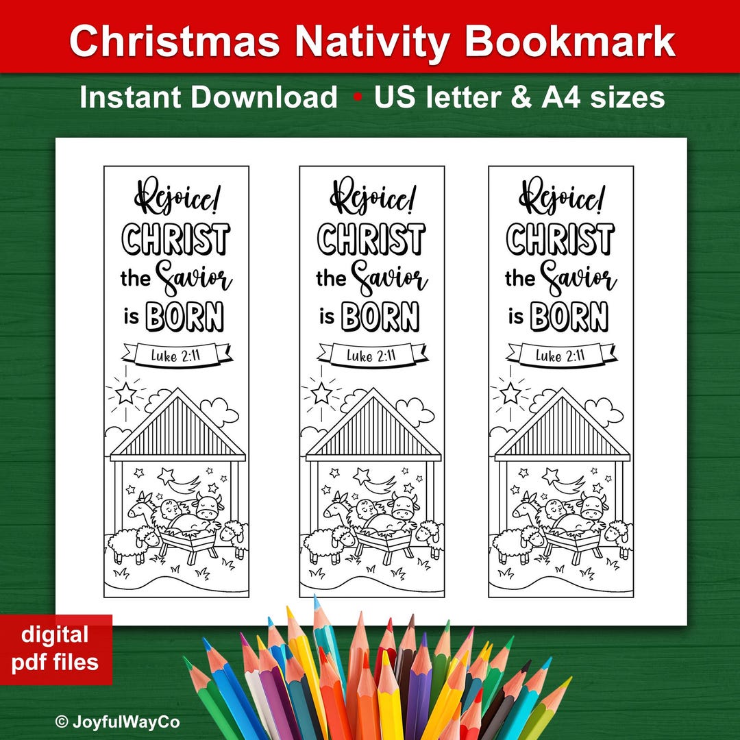 Christmas Nativity Activity Craft for Kids, Bible Verse Coloring ...