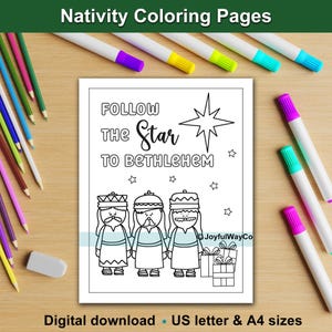 Christmas Nativity Coloring Pages for Kids. Christmas Coloring for ...