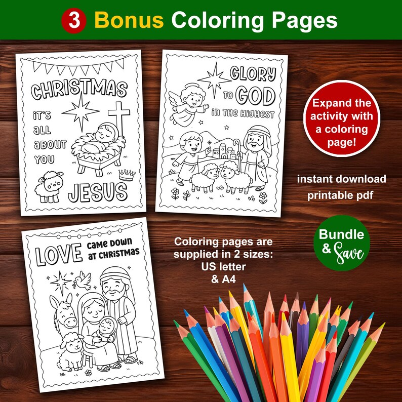 Christmas Nativity Activity Placemat Printable Bundle for Kids ...