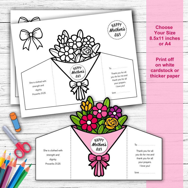 Mother's Day Bible Verse Card for Kids to Make. Printable Sunday School ...