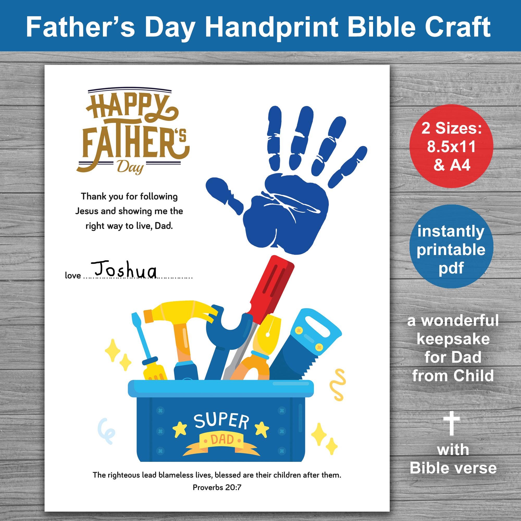 Father's Day Bible Craft, Father's Day Handprint Craft. Father's Day ...