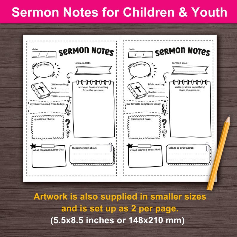 Kids' Sermon Notes Printable Worksheet: Sunday School Activity (PDF ...