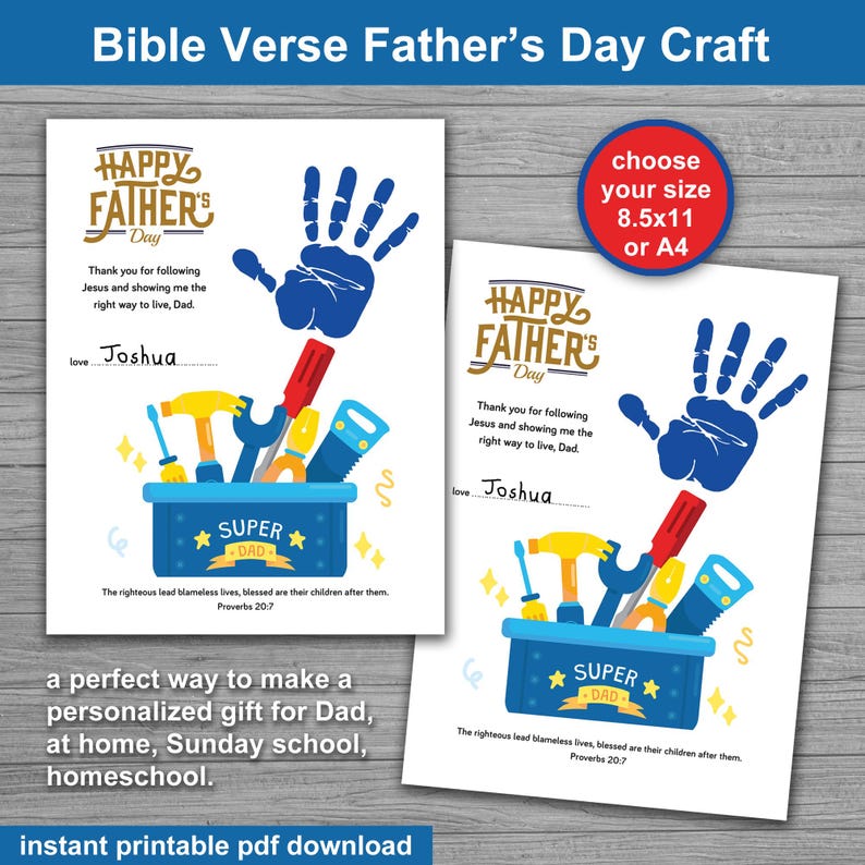 Father's Day Bible Craft, Father's Day Handprint Craft. Father's Day ...