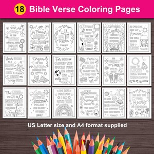 18 Bible Verse Coloring Pages for Kids Bundle. Christian Coloring ...