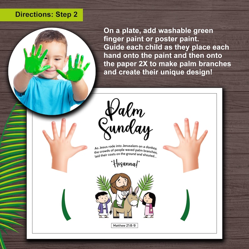 Palm Sunday Handprint Craft: Bible Activity for Kids (digital Download ...