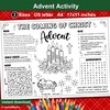 Advent Activity Placemat, Coloring Page Activity for Kids, Christian ...