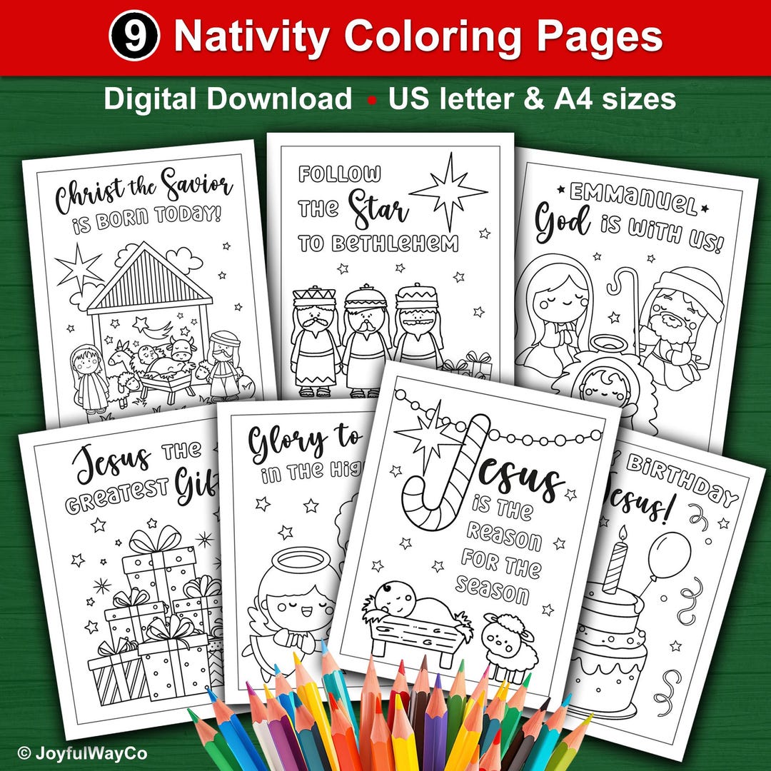 Christmas Nativity Coloring Pages for Kids. Christmas Coloring for ...