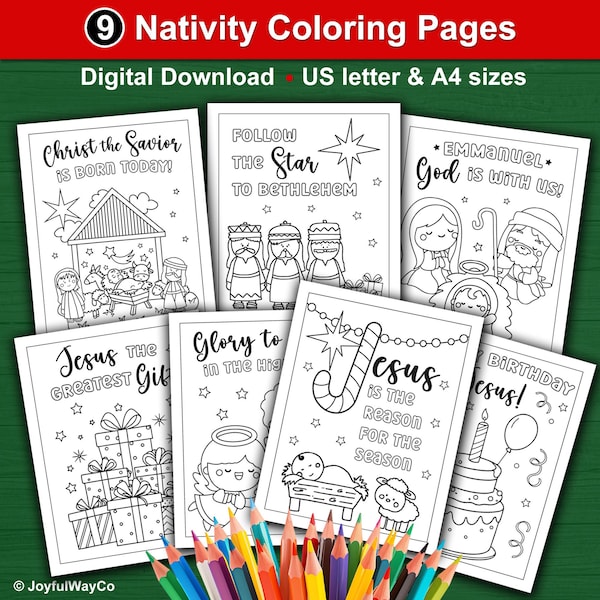Coloring Page Baby Jesus - Etsy