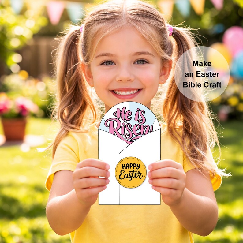 Easter Bible Craft for Kids. Easter Sunday School Activity, He is Risen ...