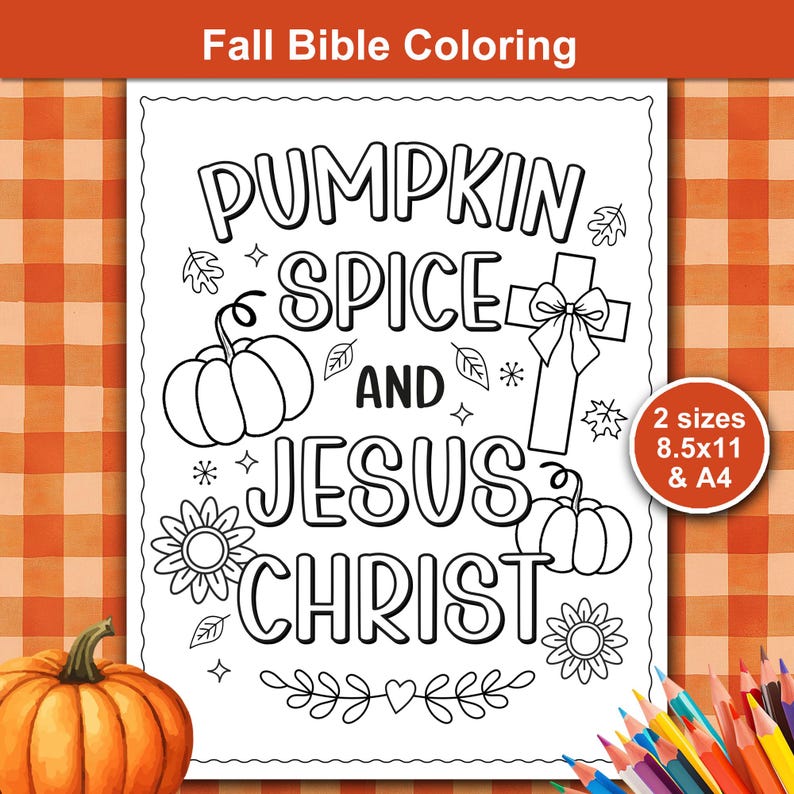 Fall Coloring Page for Kids, Adults, Teens, Women. Fall Bible Coloring ...