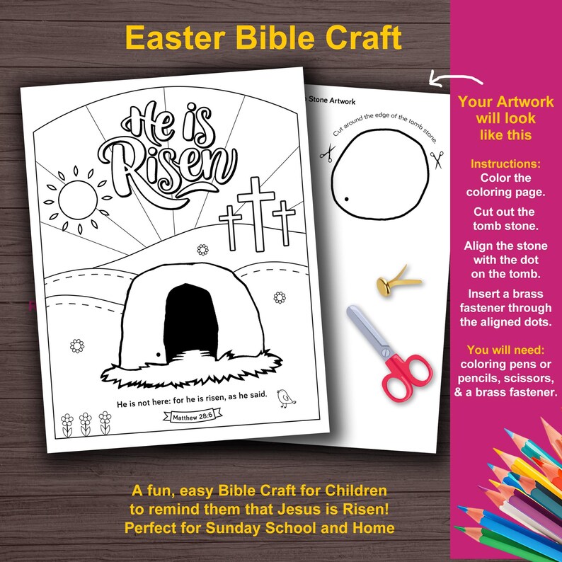 Easter Bible Craft for Kids. Easy Easter Activity Craft for Sunday ...