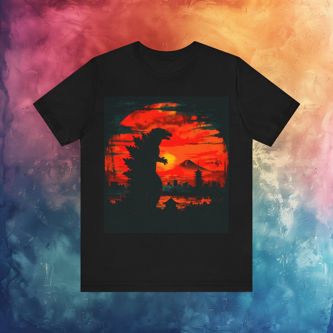 Godzilla Kaiju Gojira Japanese Style Animal Design Unisex Jersey Short ...