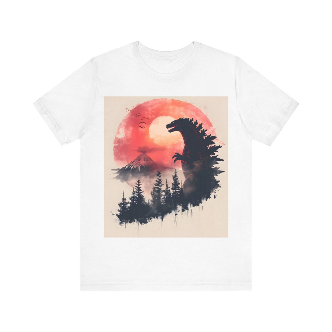 Godzilla Kaiju Gojira Japanese Style Animal Design Unisex Jersey Short ...