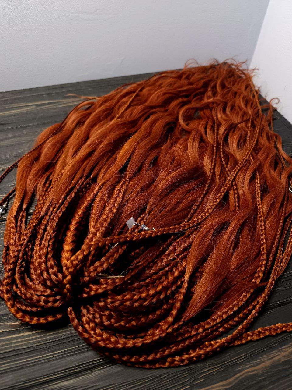 Ginger Boho Braids With Curls: Ombre Kanekalon Hair Extensions - Etsy