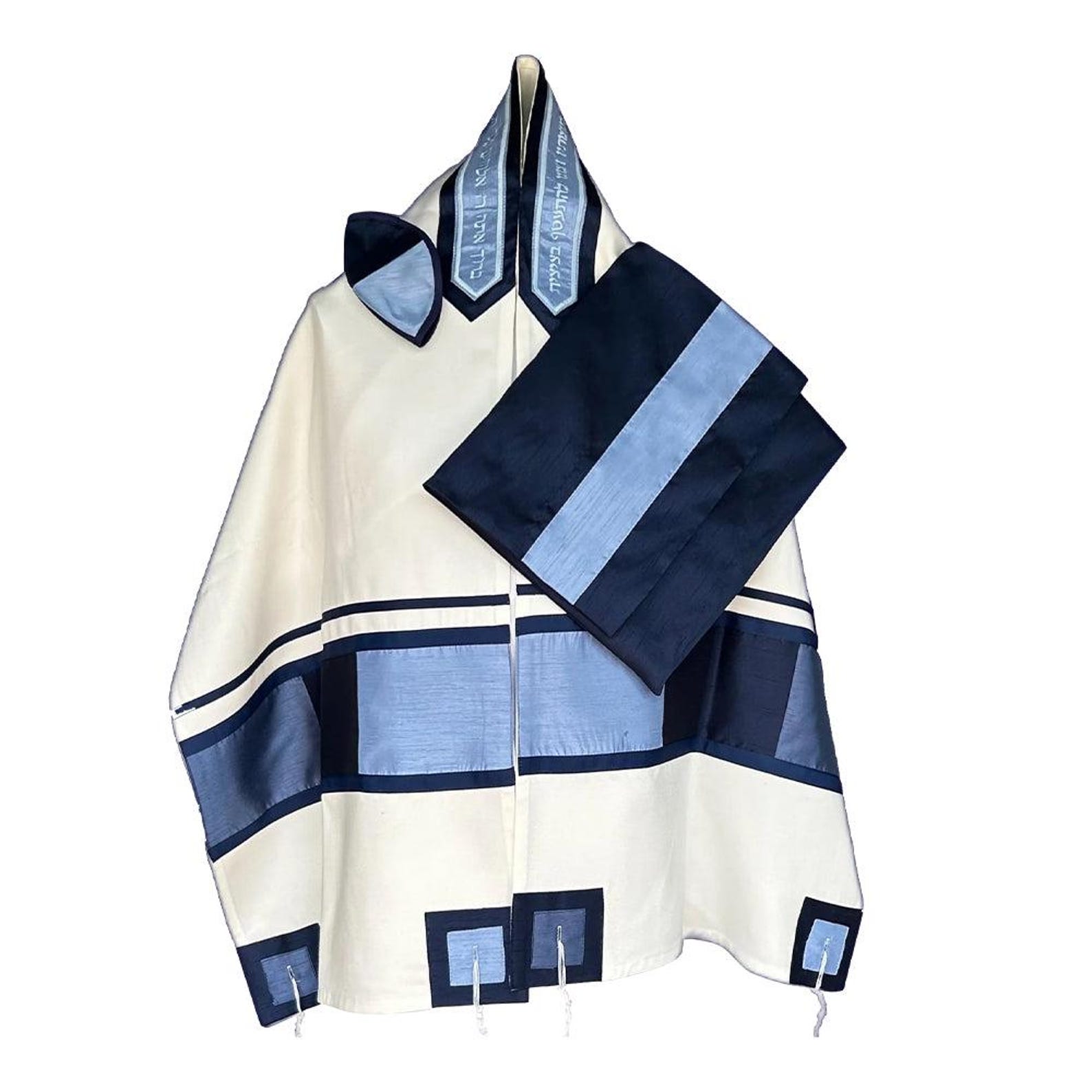 Men's Tallit: Adeb-536 Navy Blue & Light Blue - Etsy