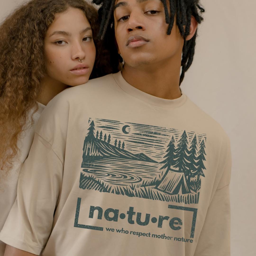Nature-inspired T-shirt Eco-friendly Organic Cotton Tee, Sustainable ...
