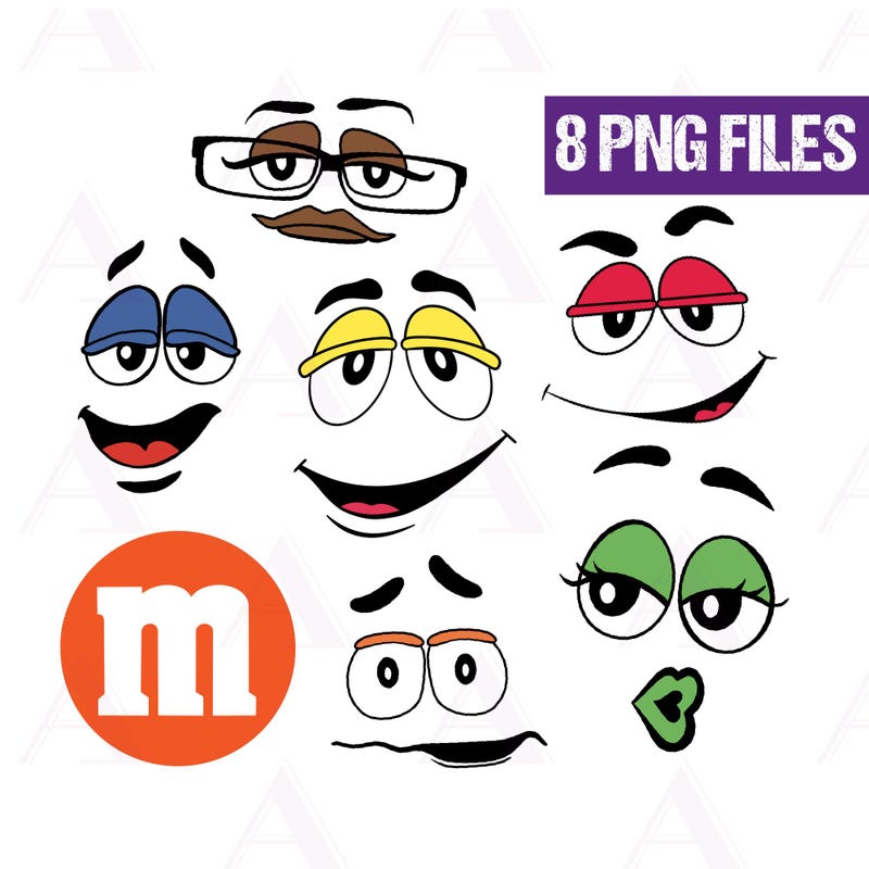 M&m Face Svg - Etsy