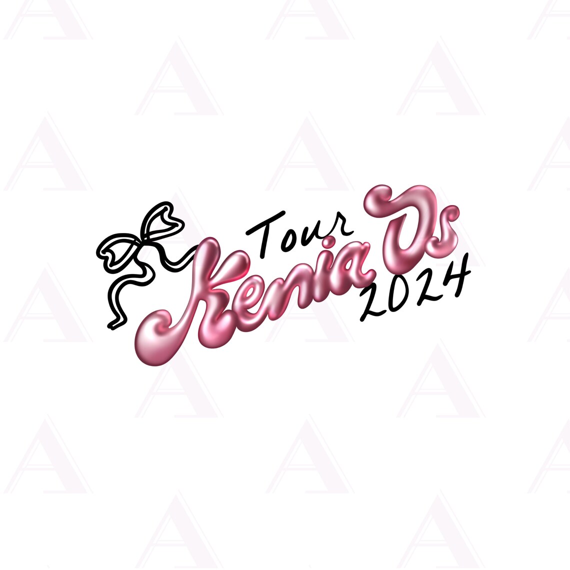 Kenia OS PNG Clipart, Kenini Crush Artwork, Pink Aura Tour 2024 Merch ...
