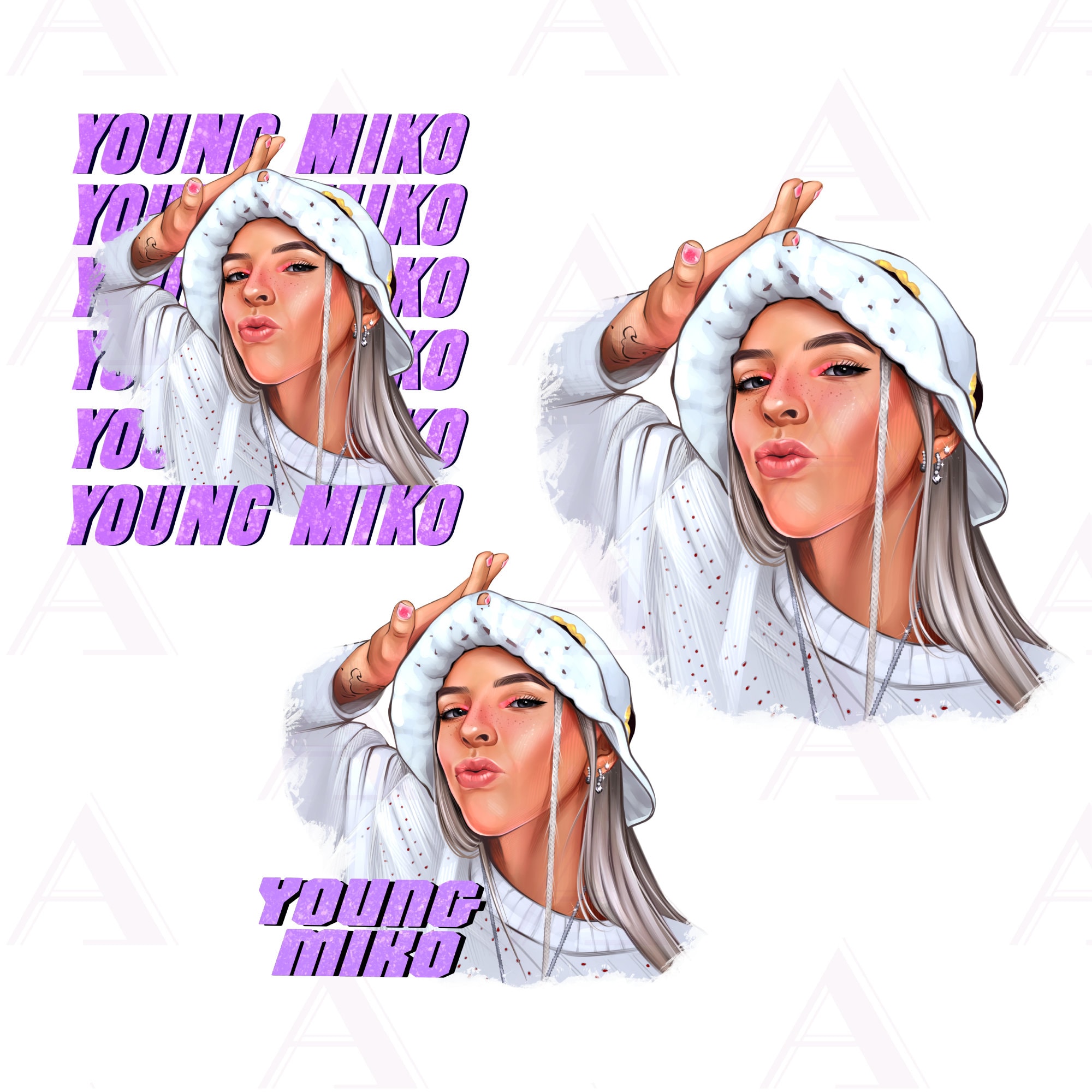 Young Miko PNG Clipart, Miko Crush Artwork, XOXO Tour 2024 Merch, Young ...