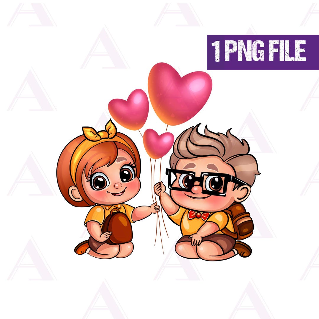 Up Cute Clipart PNG Files, Artwork, Balloon Digital Illustration ...