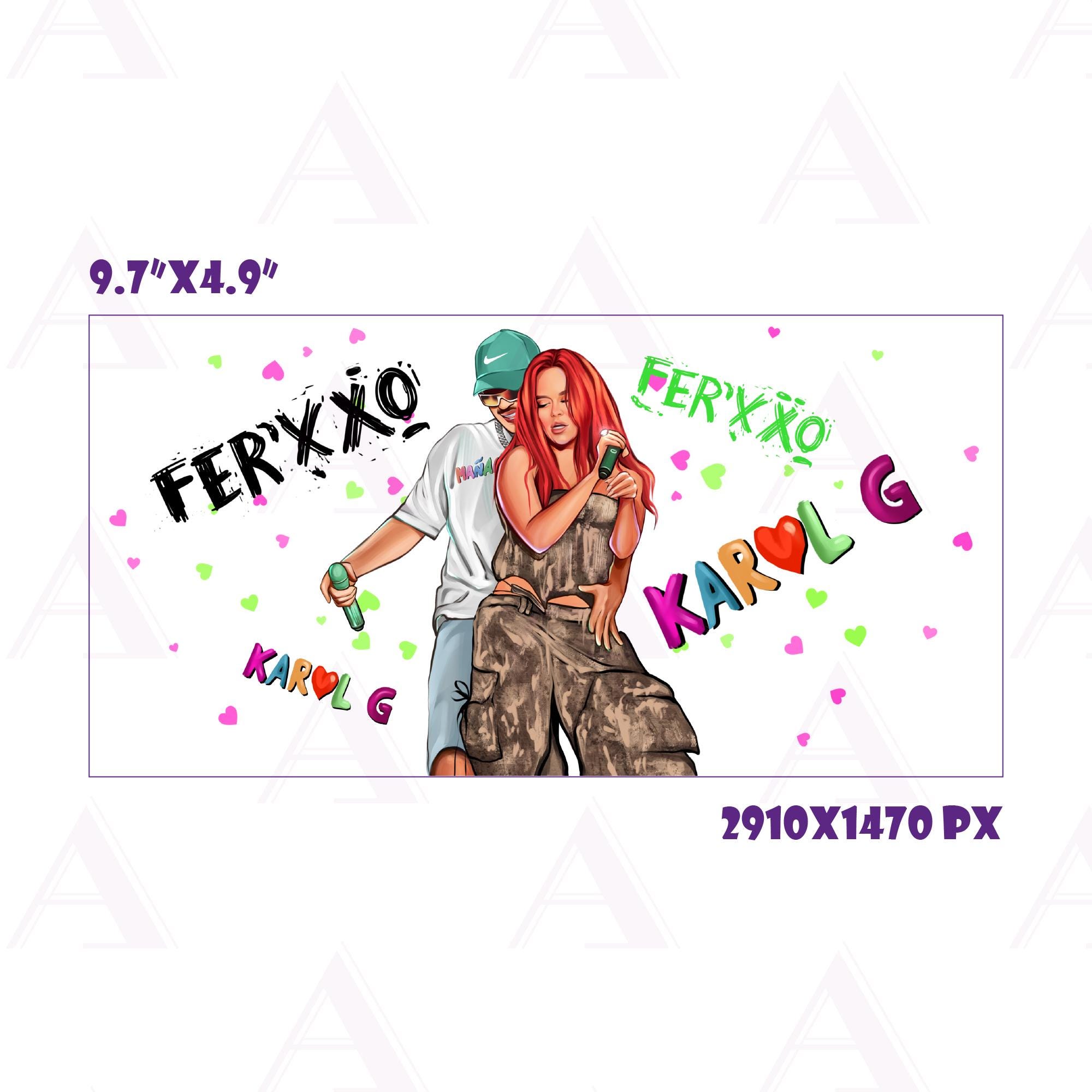 Ferxxocalipsis Karol G 16 Oz Wrap PNG, Feid El Ferxxo Wrap, Tour 2024 ...