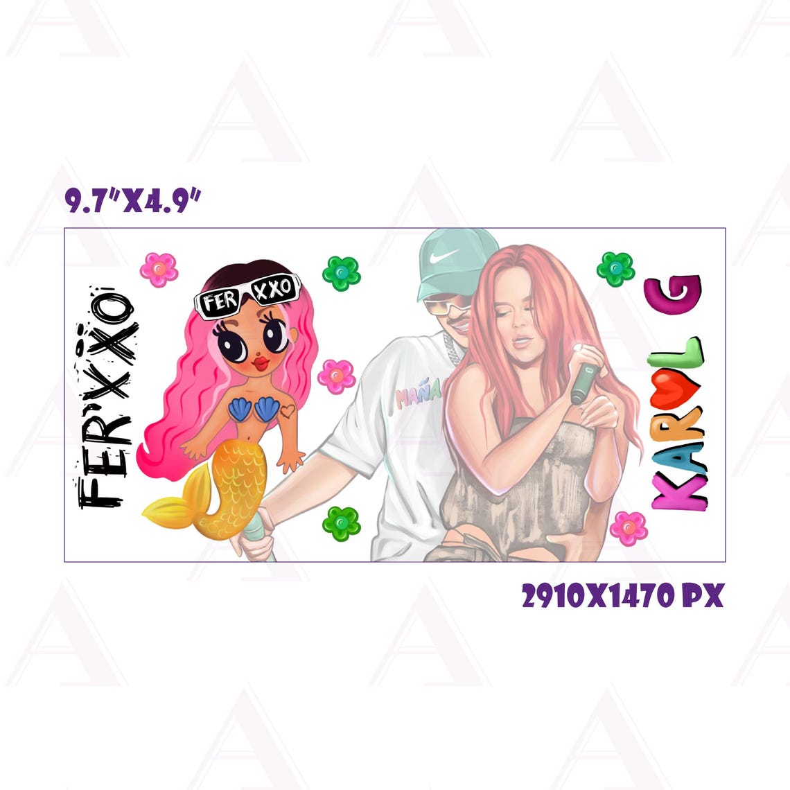 Ferxxocalipsis Karol G 16 Oz Wrap PNG, Feid El Ferxxo Wrap, Tour 2024 ...