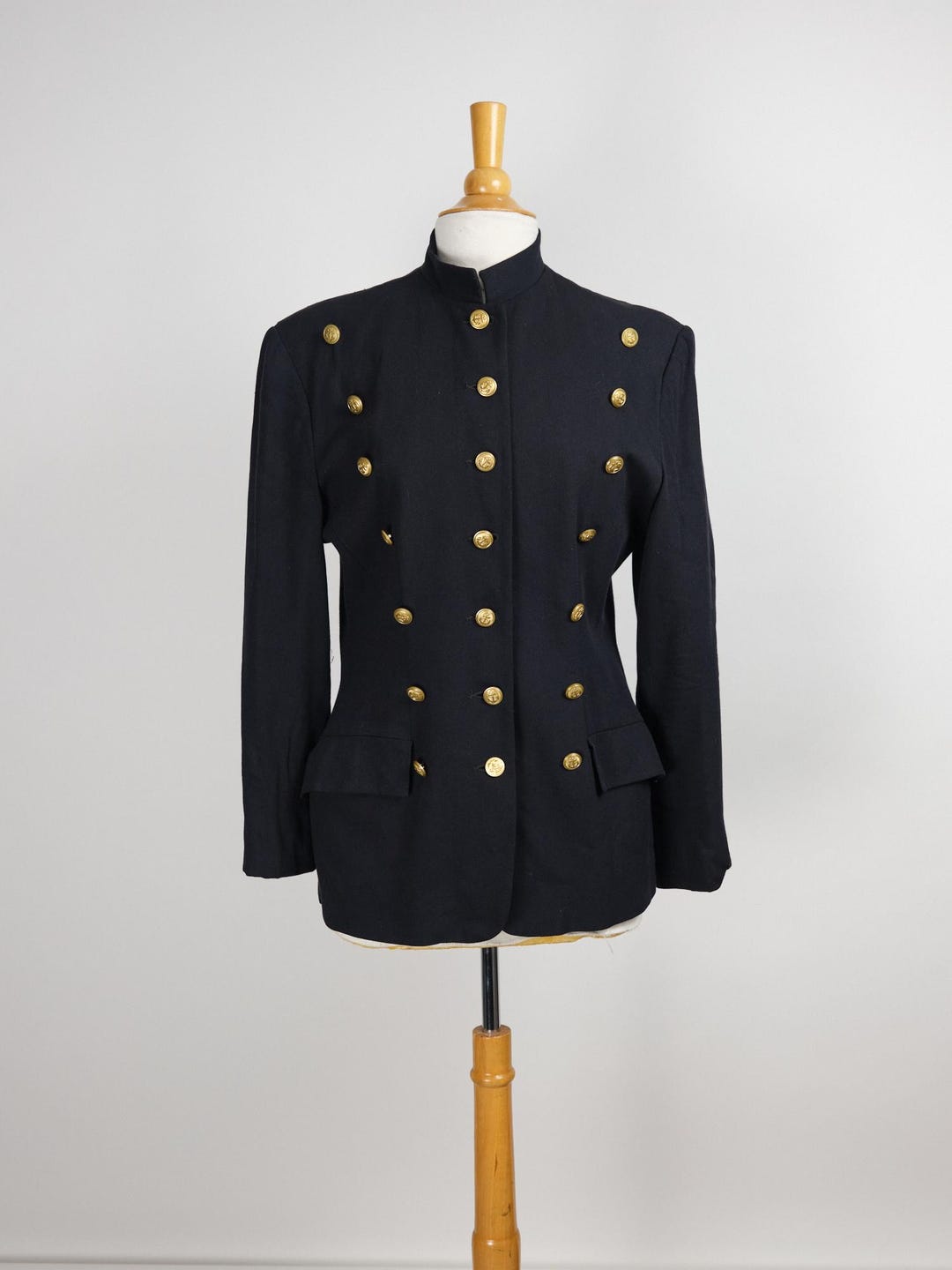 Emblem Navy Sailor Style Gold Button Jacket - Etsy