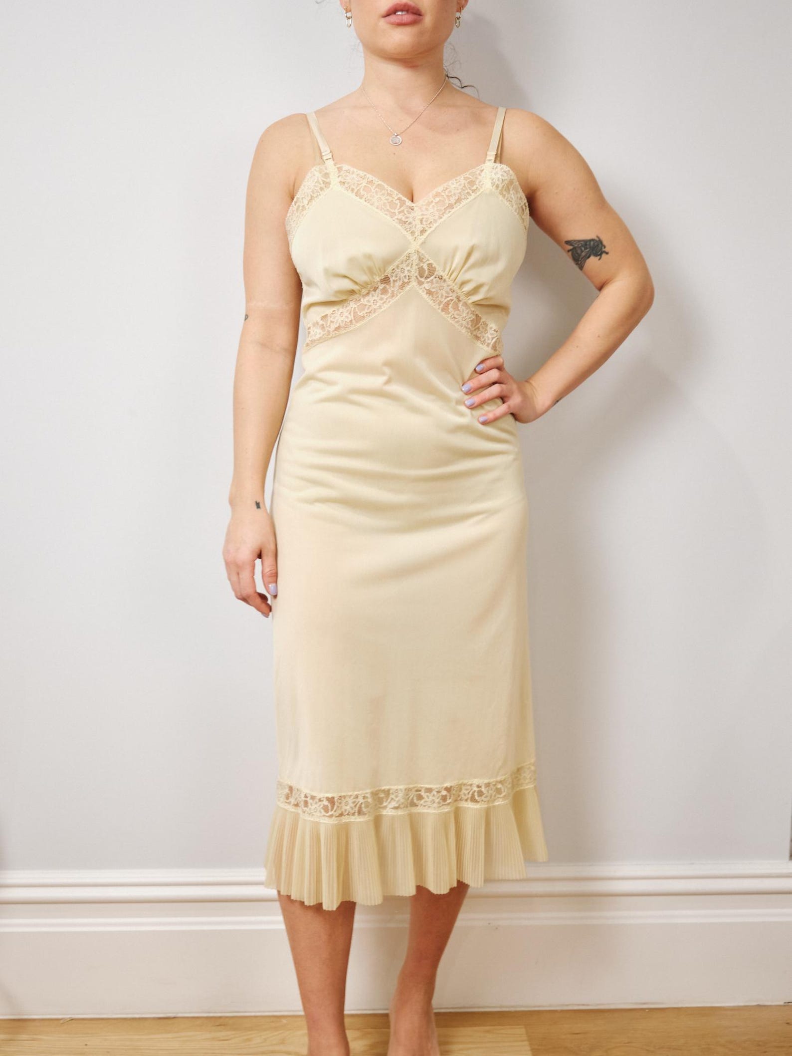 Vintage Yellow Silk Slip Dress - Etsy