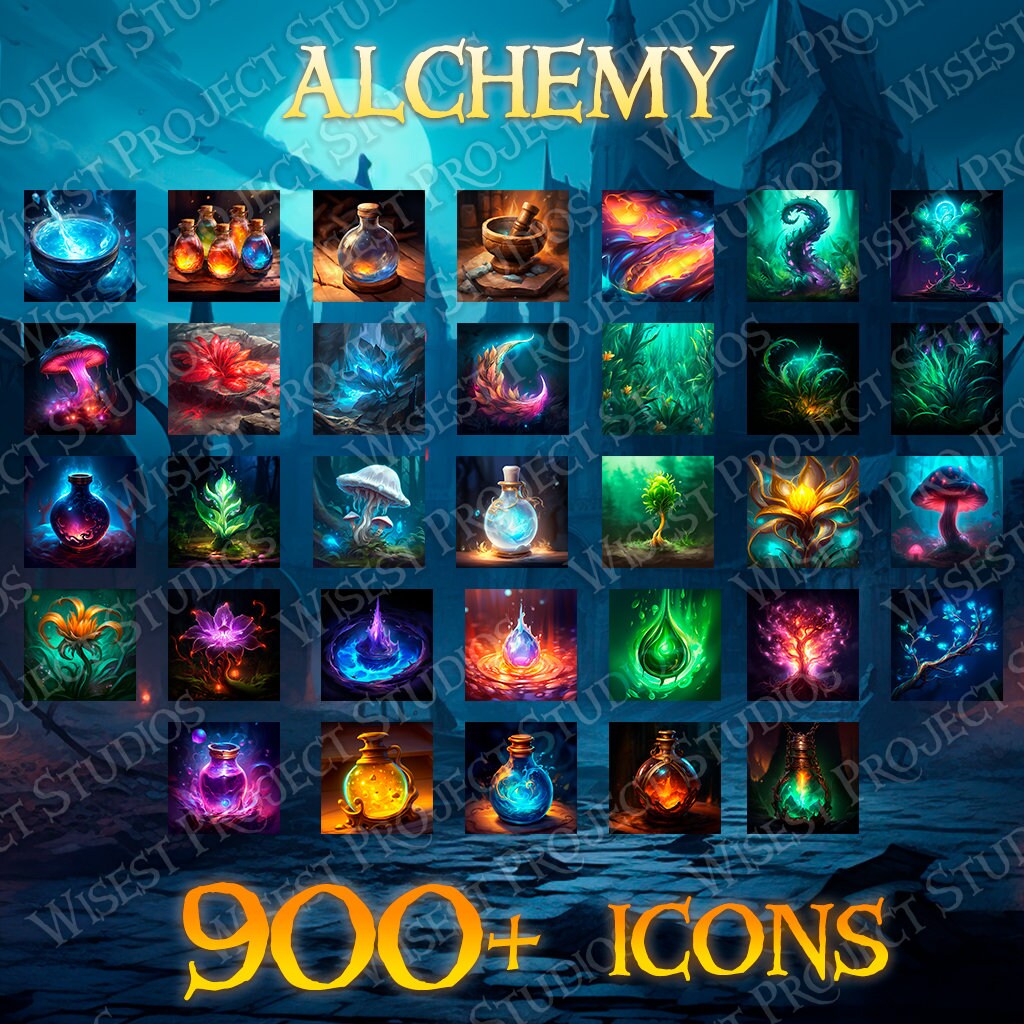 Fantasy Megapack Icons Craft, Game Icons, Graphics, D&D, MTG, Item, 2d, Magic, Alchemy ...