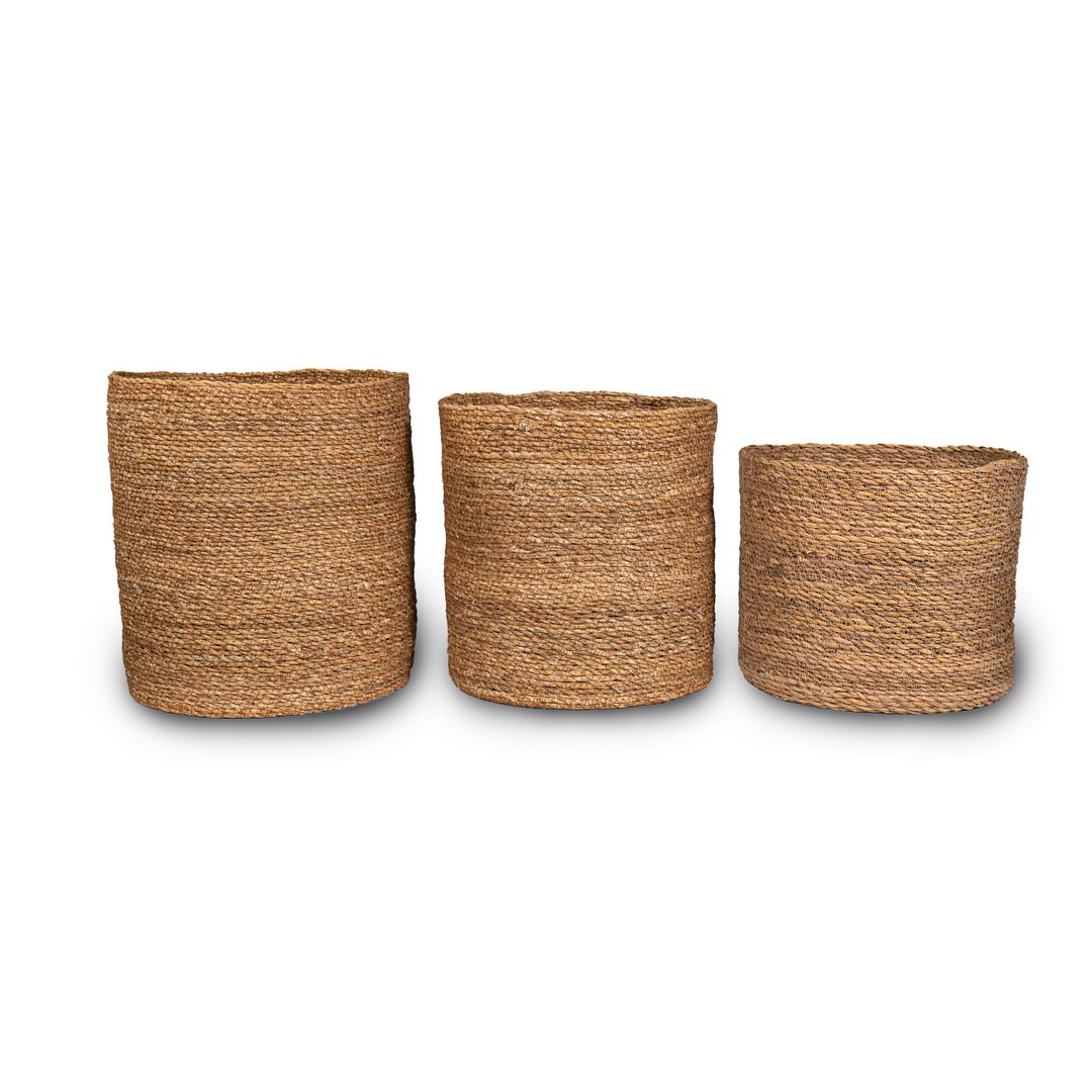 Tall Cylindrical Seagrass Planter Basket (set of 5) - Etsy